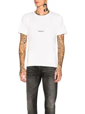 Saint Laurent Logo Tee - White