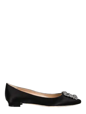 Manolo Blahnik Hangisi Flat - Black