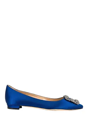Manolo Blahnik Hangisi Flat - Bright Blue
