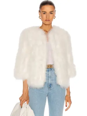 YVES SALOMON Yves Salomon Feather Jacket Blanc
