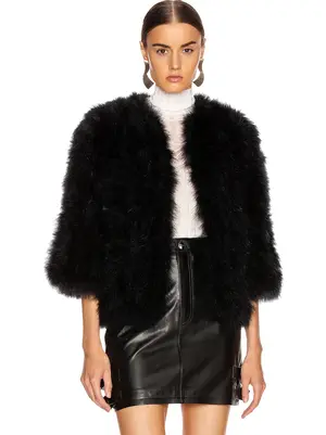 YVES SALOMON Feather Jacket - Noir