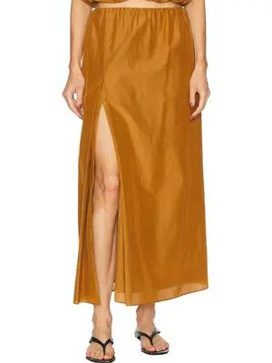 Loulou De Saison Carmen Long Gathered Skirt - Ocher