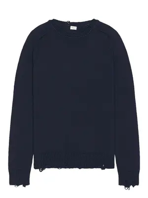 Saint Laurent Detail Crewneck - Marine