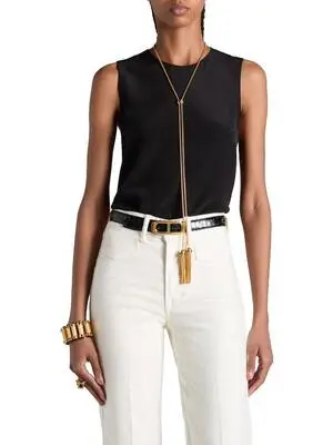 TOM FORD Silk Crêpe De Chine Sleeveless Top - Lb999 Black