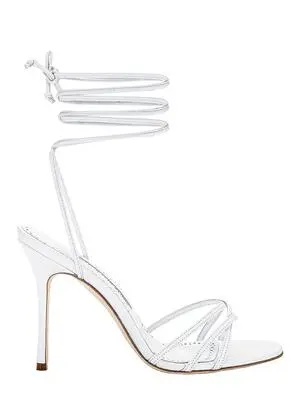 Manolo Blahnik Leather Leva Sandals - White