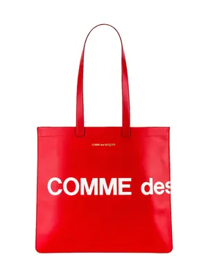 Comme Des Garçons Huge Logo Tote Bag - Red