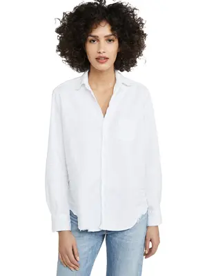 Frank & Eileen Eileen Tattered Denim Shirt - White
