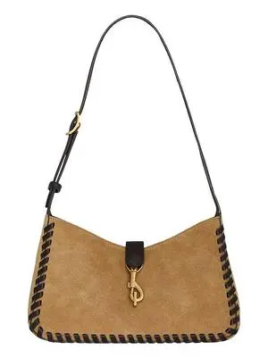 REBECCA MINKOFF Rebecca Minkoff Megan Suede Shoulder Bag With Whipstitch Trim