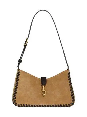 REBECCA MINKOFF Rebecca Minkoff Megan Suede Shoulder Bag With Whipstitch Trim