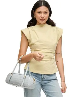 URBAN EXPRESSIONS URBAN EXPRESSIONS HANDBAGS Athena Croc-Embossed Shoulder Bag Blue