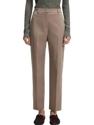 BOSS Tecarino Stretch Cotton Ankle Career Pants - Walnut