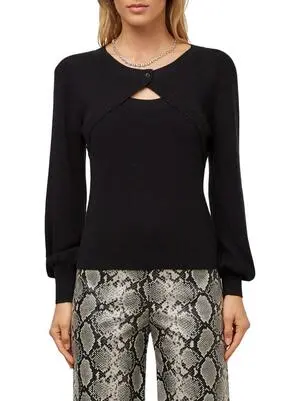 Fifteen Twenty Amelia Bolero Shrug Sweater - Black