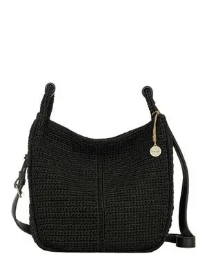 THE SAK Los Feliz Leather Crossbody Bag - Black Crochet