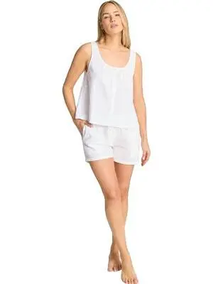 NUDEA Nudea The Seersucker Button Cami Top White