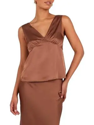 PETAL & PUP Petal & Pup Ivy Satin Tank Banksia Brown