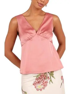 PETAL & PUP Ivy Satin Tank - Rosewood