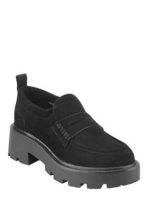 Marc Fisher Meeme Suede Penny Loafer - Black