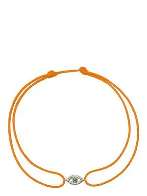 Anzie 14k Gold Diamond Evil Eye Pendant Bracelet - Orange