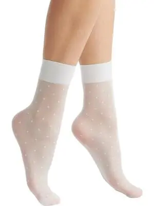 Nordstrom Sheer Dot Ankle Socks - Blue Breeze