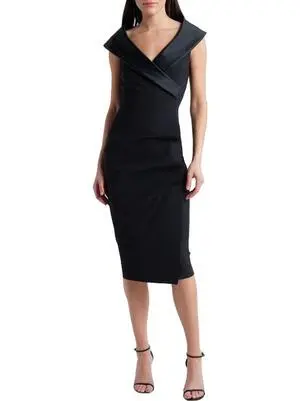 Chiara Boni La Petite Robe Off The Shoulder Cocktail Dress - Nero