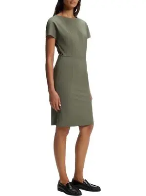 BOSS Dinerah Virgin Wool Sheath Dress - Tea Leaf