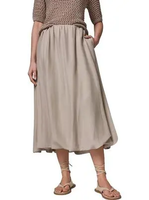Donna Karan New York Linen Blend Bubble Skirt - Tuscan Grey