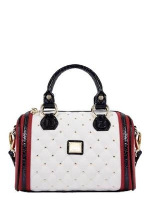 CAVALINHO Craft 569 Quilted Barrel Handbag - Navy/red