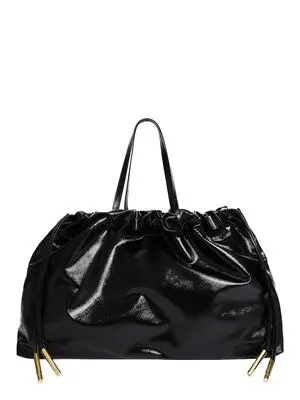 KENNETH COLE Riverside Oversized Faux Leather Tote - Black