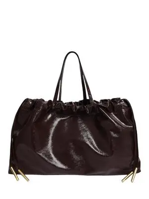 KENNETH COLE Riverside Oversized Faux Leather Tote Plum