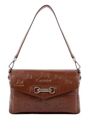 CAVALINHO Embossed Leather Handbag - Camel Brown