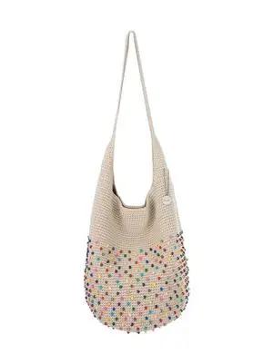 THE SAK Crochet Hobo Bag - Ecru Multi Beads