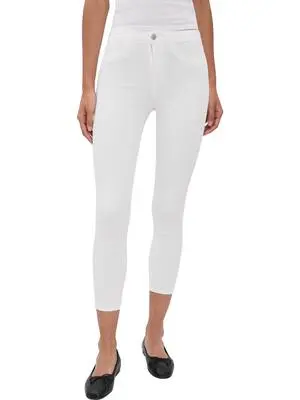 L'Agence Margot High Rise Skinny Jeans In Leopard Print - Blanc