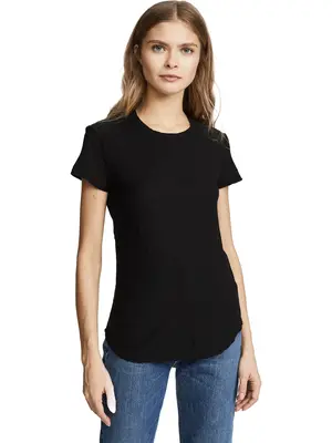 JAMES PERSE Sheer Slub Crew Neck Tee - Black