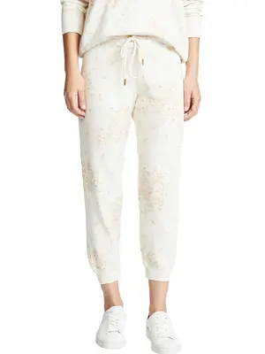 The Great. THE GREAT. Cropped Sweatpants Garden Rose