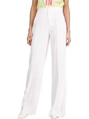 Alice + Olivia Dylan High Waisted Wide Leg Pants - White