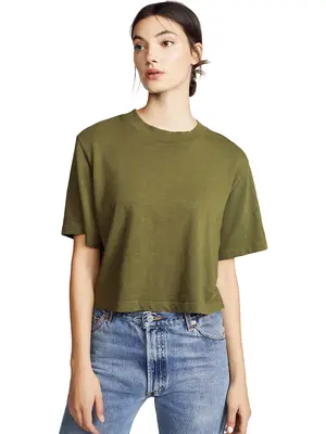 Cotton Citizen Cotton Citizen Tokyo Crop Tee Moss