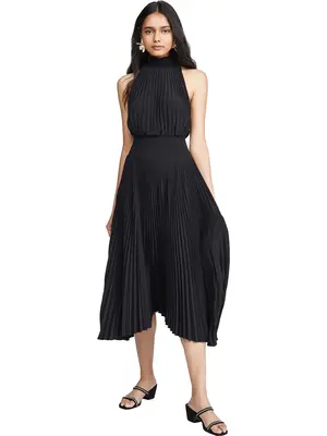 A.L.C. Renzo Plissé Dress - Black