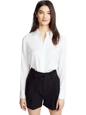 Vince Slim Fitted Blouse - Optic White