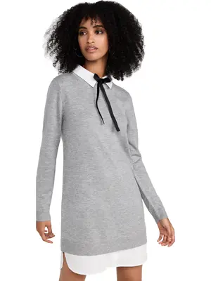English Factory English Factory Combo Shirtdress Heather Grey