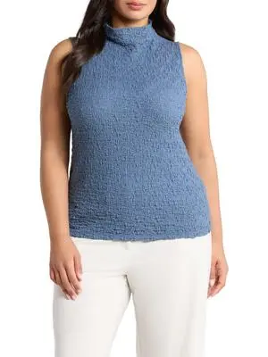 Eileen Fisher Textured Organic Cotton Blend Tank - Cold Spray