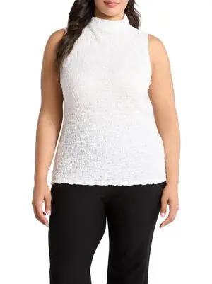 Eileen Fisher Textured Organic Cotton Blend Tank - Ivory