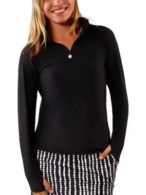 UV SKINZ Long Sleeve Quarter Zip Shirt - Black