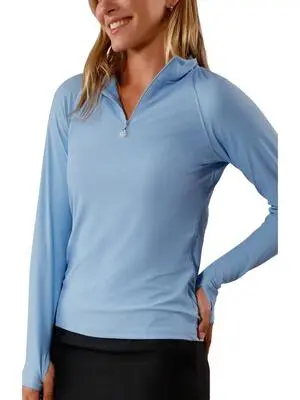 UV SKINZ UV Skinz Long Sleeve Quarter Zip Shirt Clear Sky