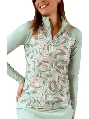 UV SKINZ Long Sleeve Quarter Zip Shirt - Island Canopy