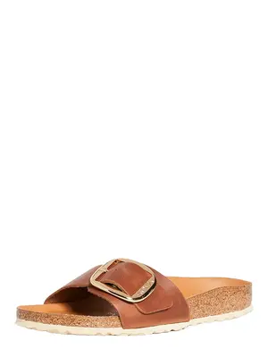 BIRKENSTOCK Madrid Big Buckle Sandals - Cognac