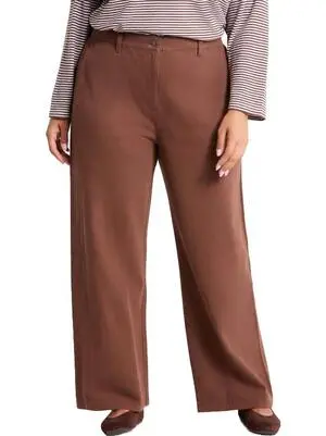 Eileen Fisher High Waist Wide Leg Organic Cotton Pants - Trufl