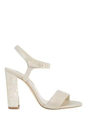 FREYA ROSE Martina Ankle Strap Pearl Heel Sandal - Champagne