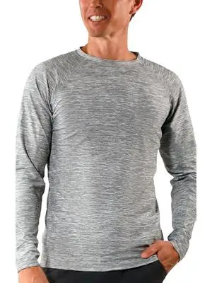 UV SKINZ UV Skinz Long Sleeve Crew Sun & Swim Shirt Cool Grey Jaspe