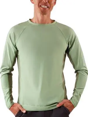 UV SKINZ Long Sleeve Crew Sun & Swim Shirt - Sage/washed Olive