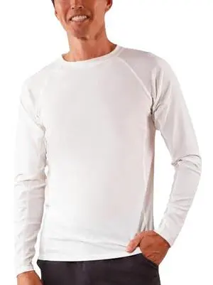 UV SKINZ Long Sleeve Crew Sun & Swim Shirt - White